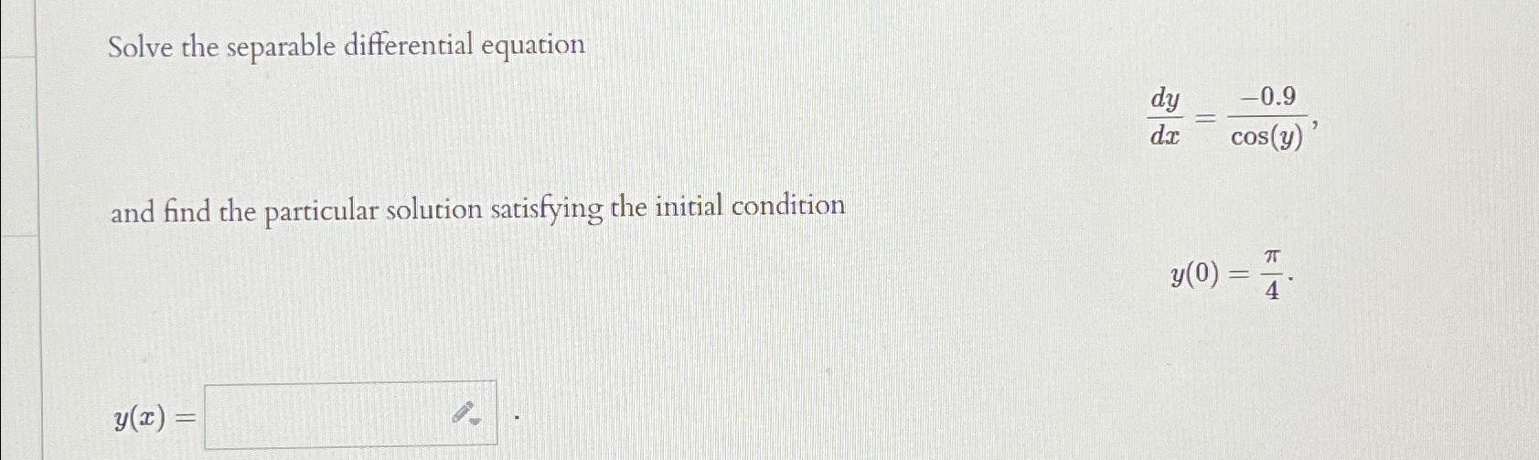 Solved Solve the separable differential | Chegg.com