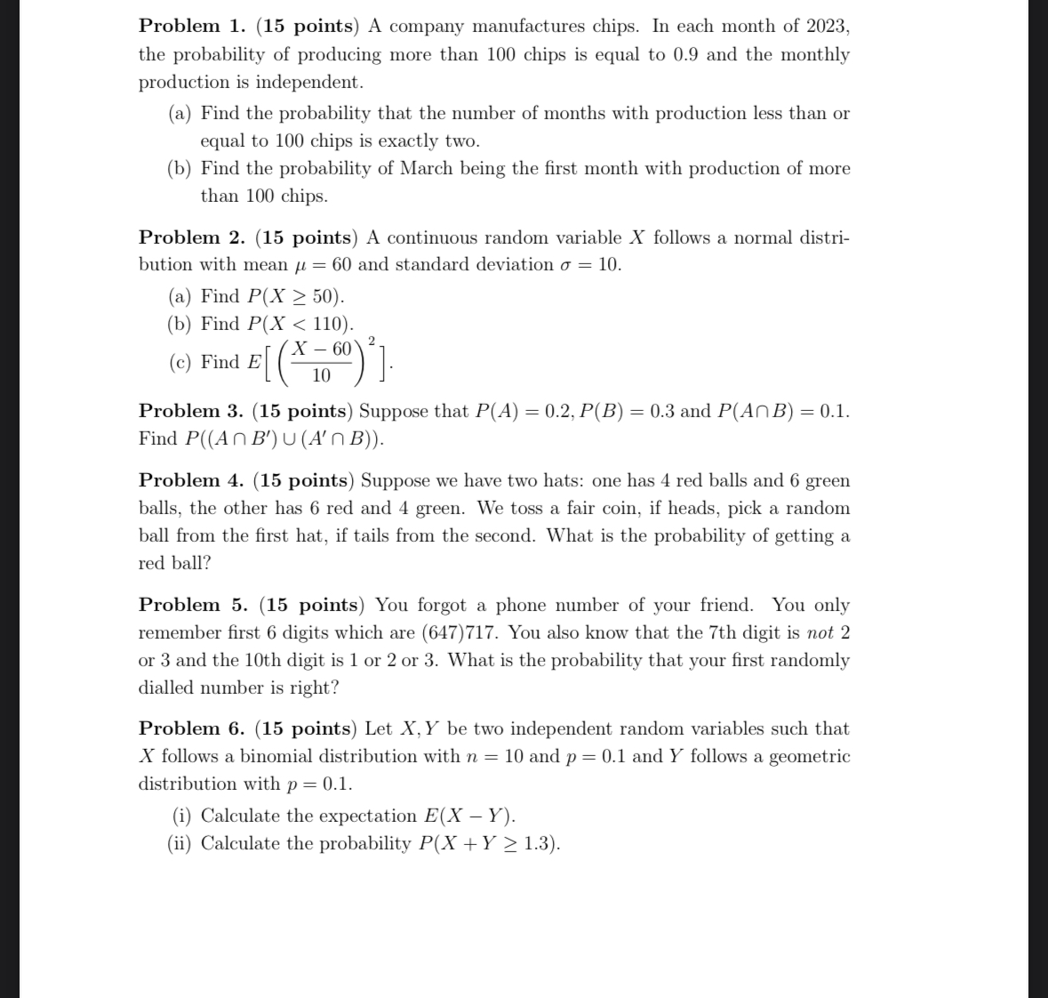 Solved Problem 7. (10 ﻿points) ﻿Choose EXACTLY one answer in | Chegg.com