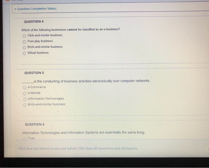 Solved Question Completion Status: QUESTION 4 Which of the | Chegg.com