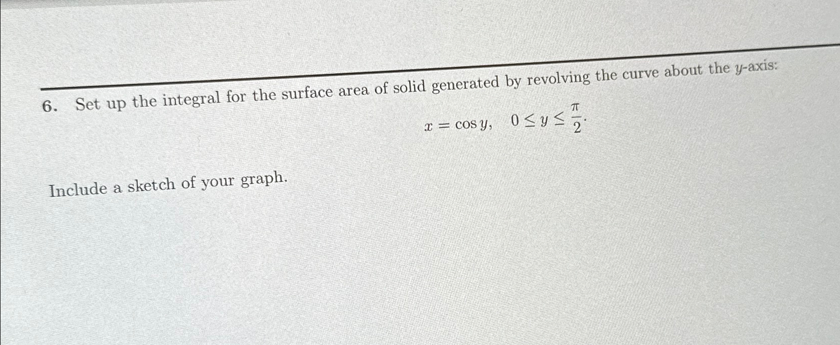Solved Set up the integral for the surface area of solid | Chegg.com