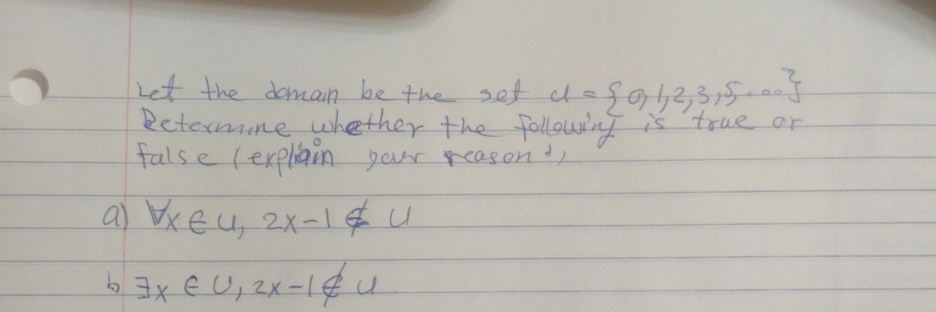 Solved Let the domain be the set u={0,1,2,3,5,dots} | Chegg.com