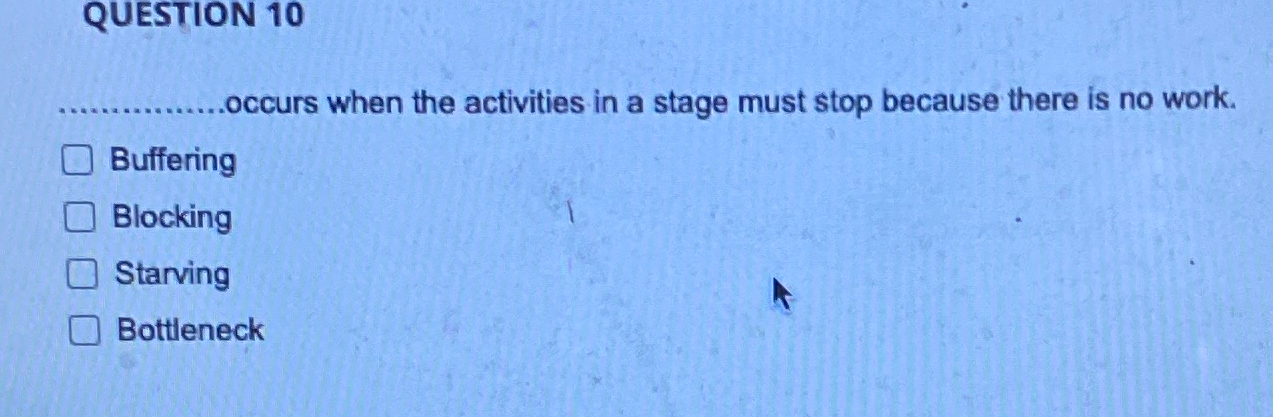 Solved QUESTION 10q, ﻿occurs when the activities in a stage | Chegg.com