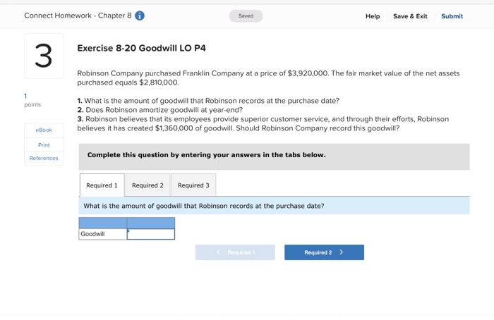 Solved Connect Homework Chapter 8 Saved Submit Help Save & | Chegg.com Solved Connect Homework Chapter 8 Saved Submit Help Save & | Chegg.com