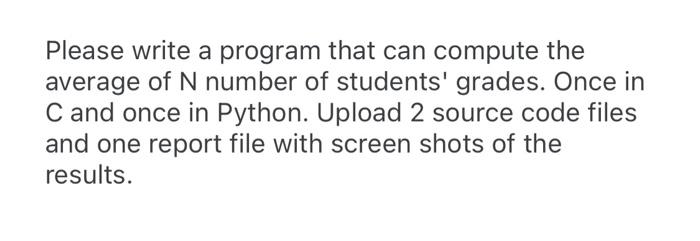 Solved Please write a program that can compute the average | Chegg.com