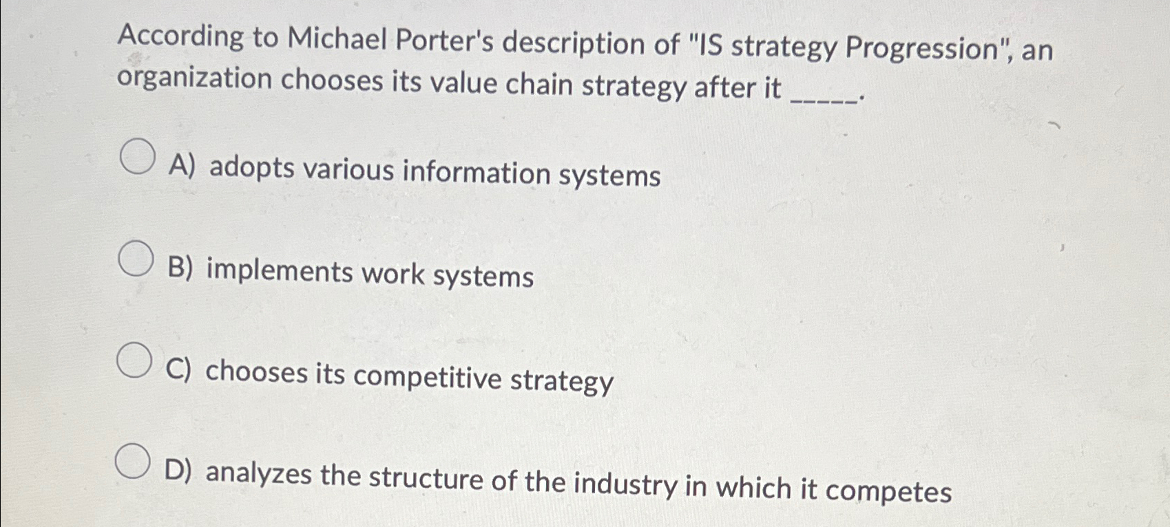 Solved According to Michael Porter's description of "IS | Chegg.com