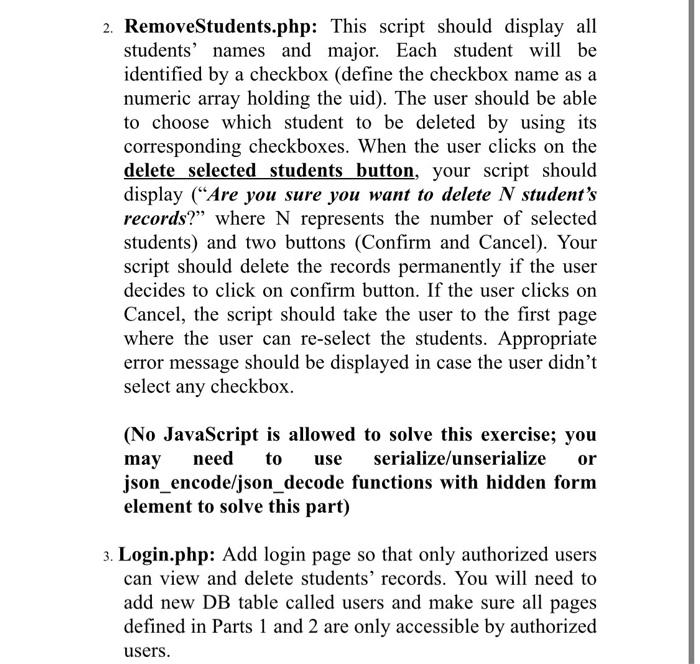 Solved Create StudentsDB database in MySQL server with the | Chegg.com