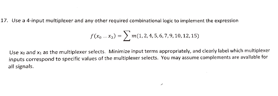 Solved Use a 4-input multiplexer and any other required | Chegg.com