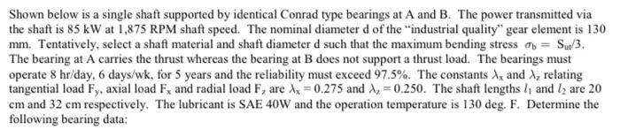 Solved Shown below is a single shaft supported by identical | Chegg.com