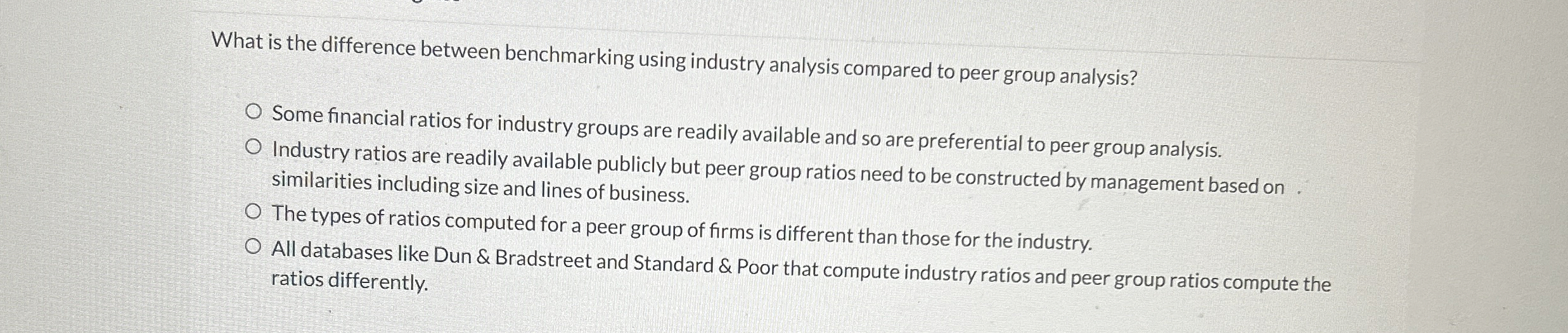 Solved What is the difference between benchmarking using | Chegg.com