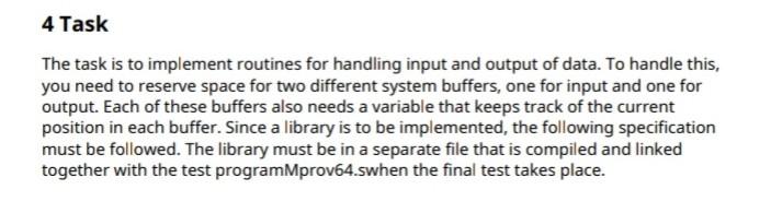 Solved 4 Task The task is to implement routines for handling | Chegg.com