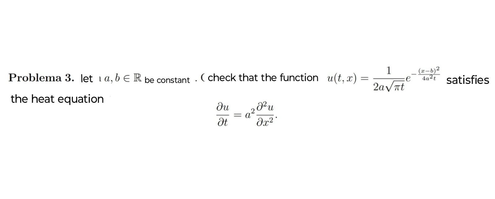Solved Problema 3. ﻿let la,binR be constant . ( ﻿check that | Chegg.com