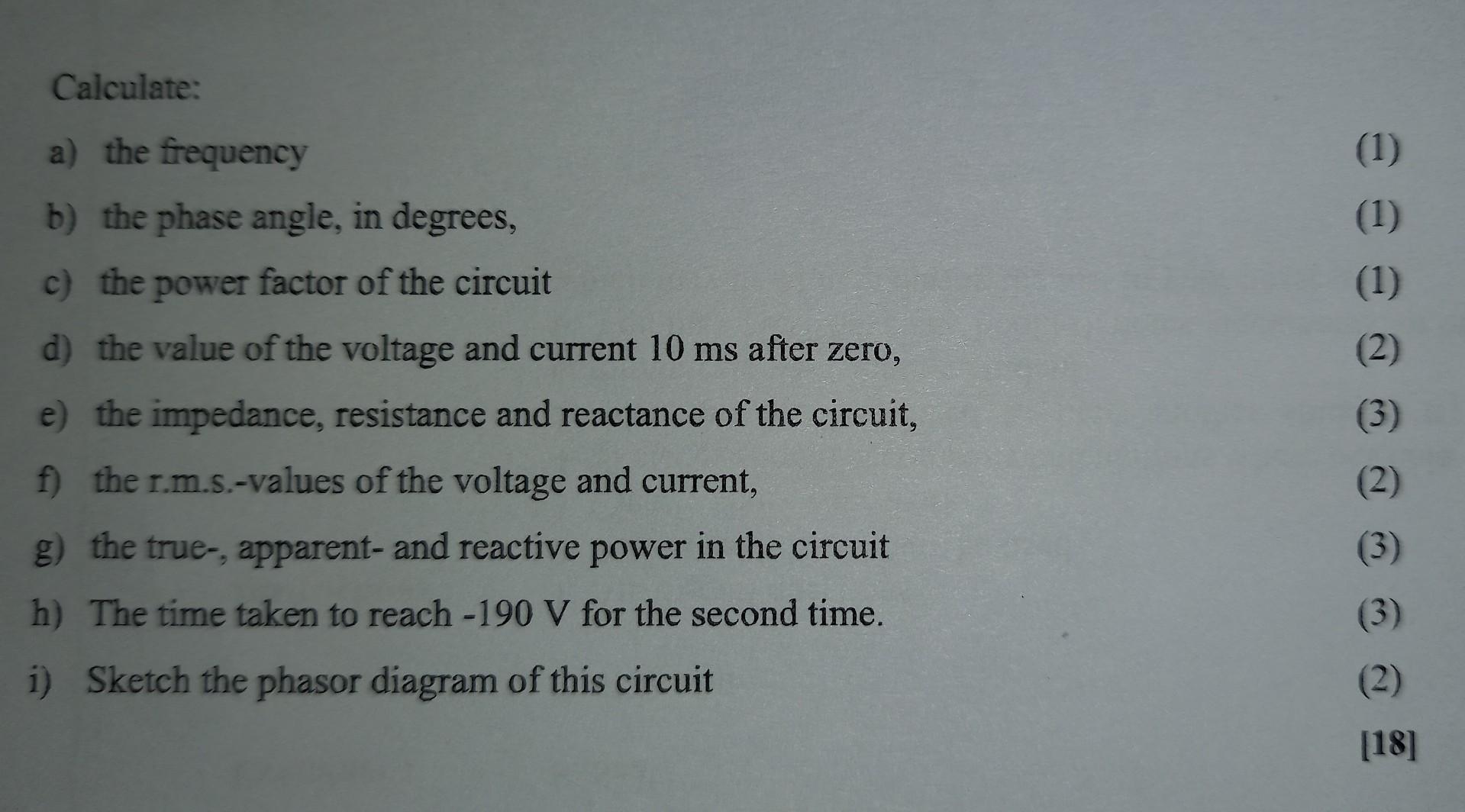 Solved An alternating single phase circuit describes the | Chegg.com