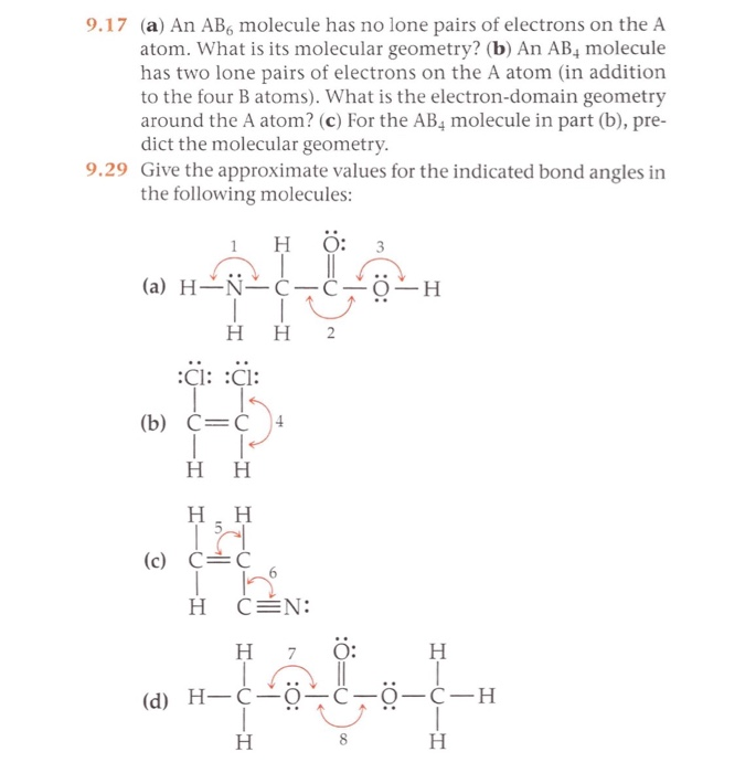 Solved 9.17 (a) An AB, molecule has no lone pairs of | Chegg.com