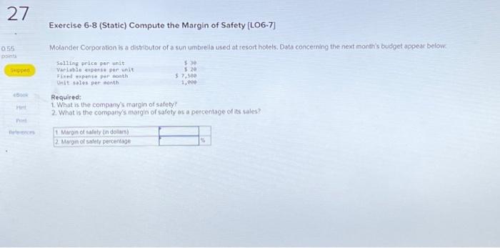 Solved e27 0.55 points Skipped eBook Hint Print References | Chegg.com