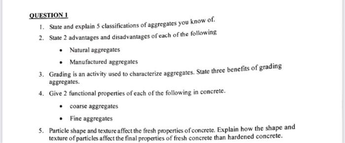 Solved QUESTION 1 1. State and explain 5 classifications of | Chegg.com