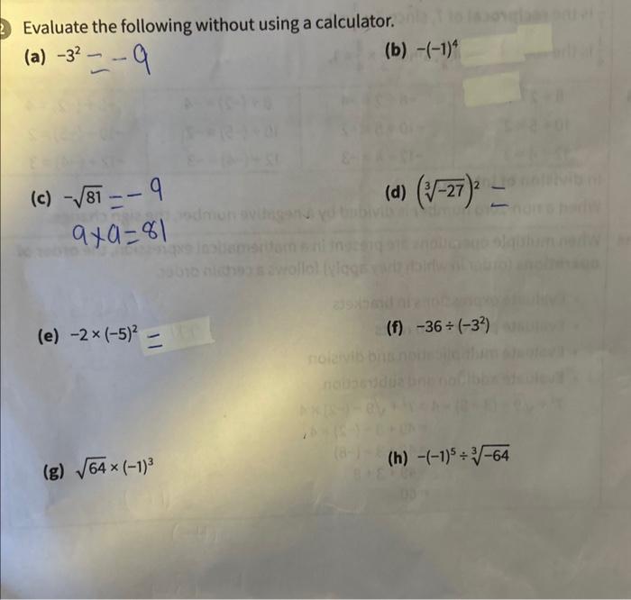 Solved Evaluate the following without using a calculator. | Chegg.com