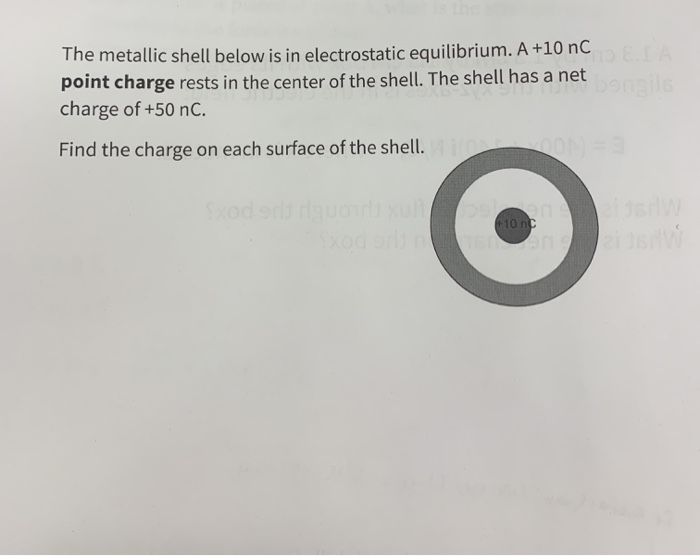 Solved The metallic shell below is in electrostatic | Chegg.com