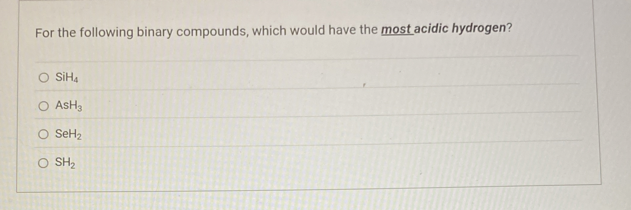 Solved For the following binary compounds, which would have | Chegg.com