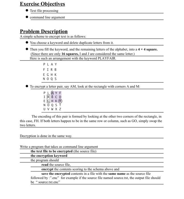 Solved Exercise Objectives Text file processing command line | Chegg.com