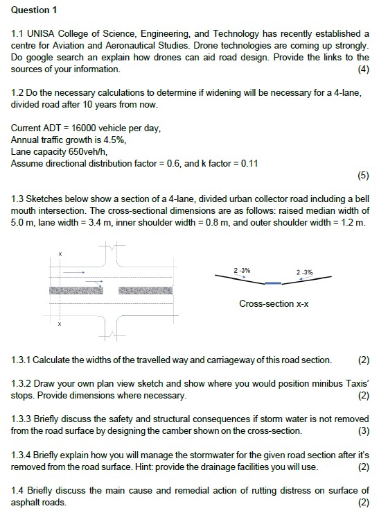 Solved Question 1 1.1 ﻿UNISA College of Science, | Chegg.com