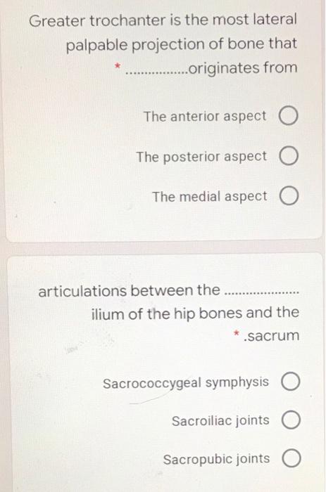 Solved Greater trochanter is the most lateral palpable | Chegg.com