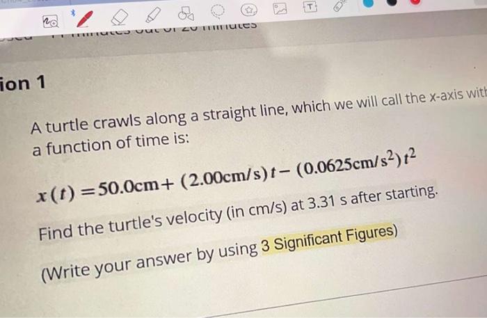 Solved A turtle crawls along a straight line, which we will | Chegg.com