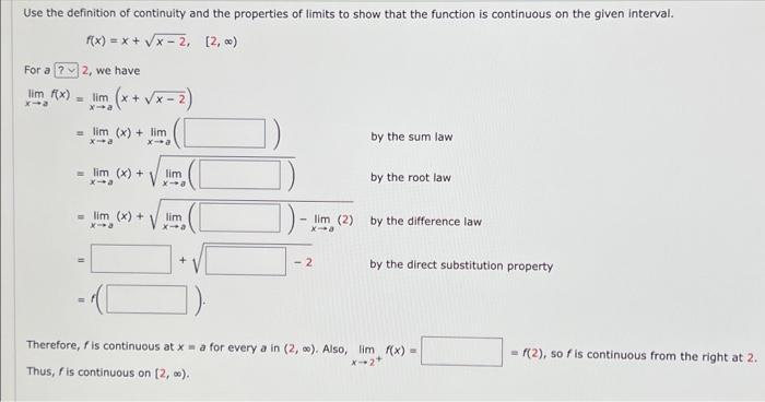 Solved Use the definition of continuity and the properties | Chegg.com