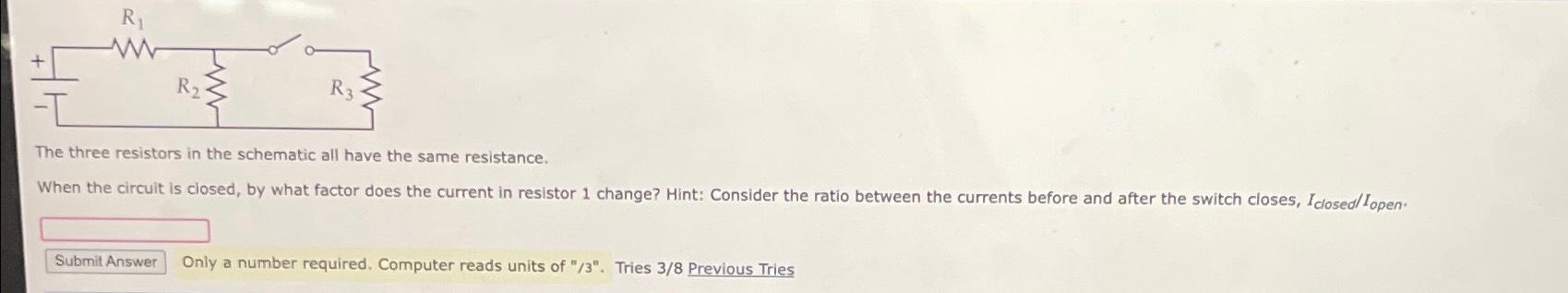 Solved The three resistors in the schematic all have the | Chegg.com