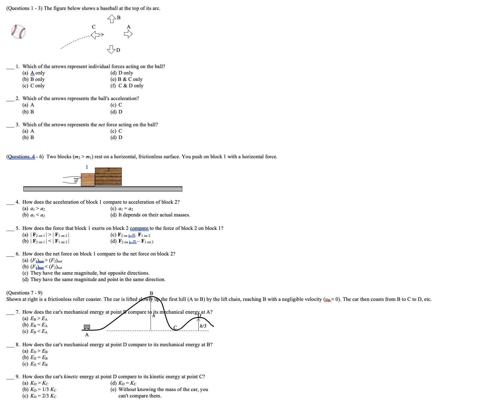 Solved (Questions 1 - 3) ﻿The figure below shows a baseball | Chegg.com