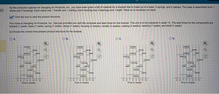 a.) choose the correct time-phased product structure | Chegg.com