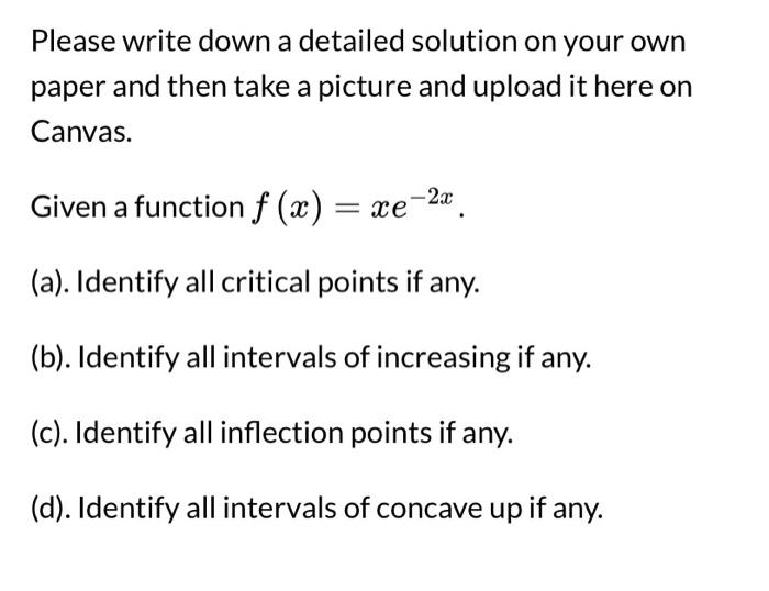 Solved Please Write Down A Detailed Solution On Your Own 8565