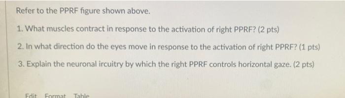 Solved Right eye Left eye Right PPRF Refer to the PPRF | Chegg.com