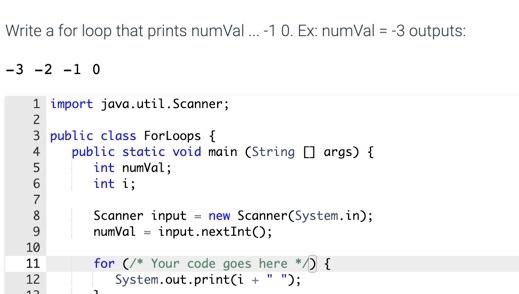 Solved Write A For Loop That Prints Numval 10 Ex Numval 