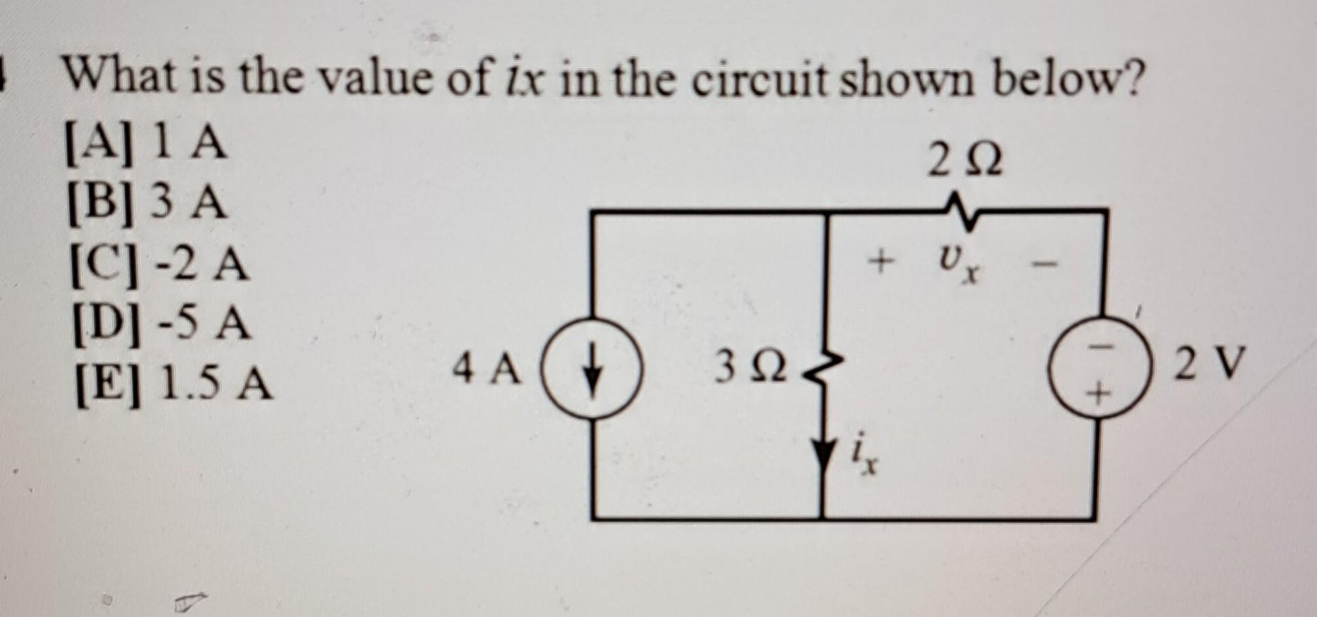 Solved What is the value of ix in the circuit shown below? | Chegg.com