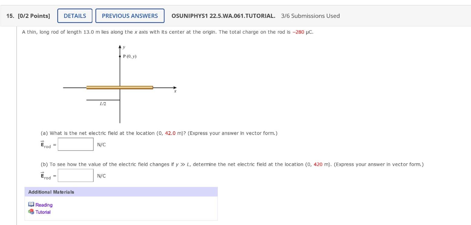 Solved thin, long rod of length 13.0 m lies along the x axis | Chegg.com