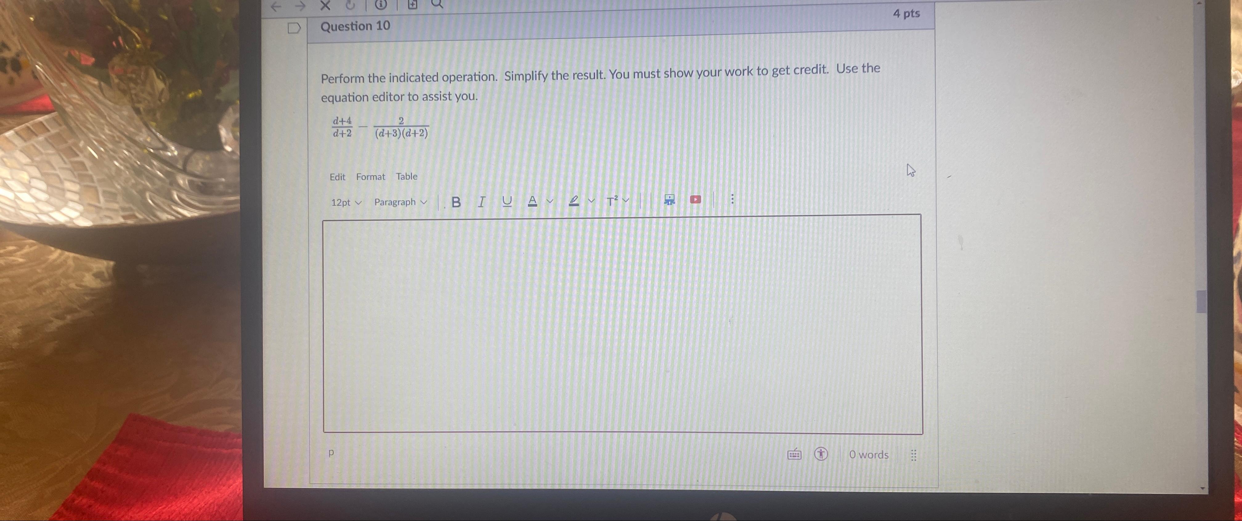 Solved Question 10Perform the indicated operation. Simplify | Chegg.com