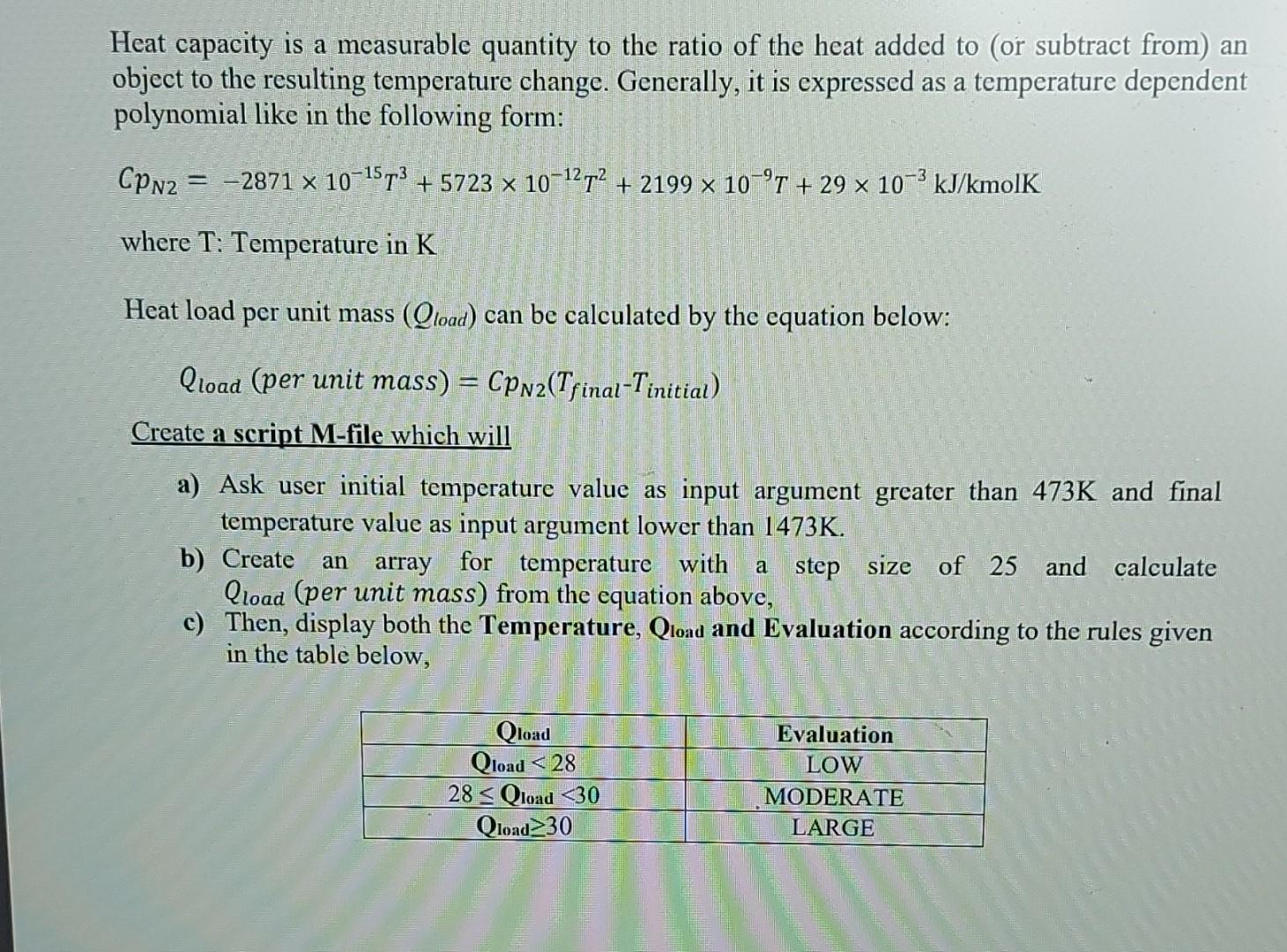 Solved Heat capacity is a measurable quantity to the ratio | Chegg.com