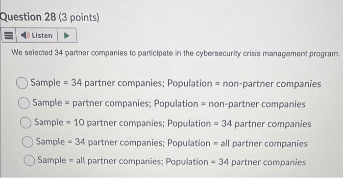 Solved Population \& Sample Identify the population and | Chegg.com
