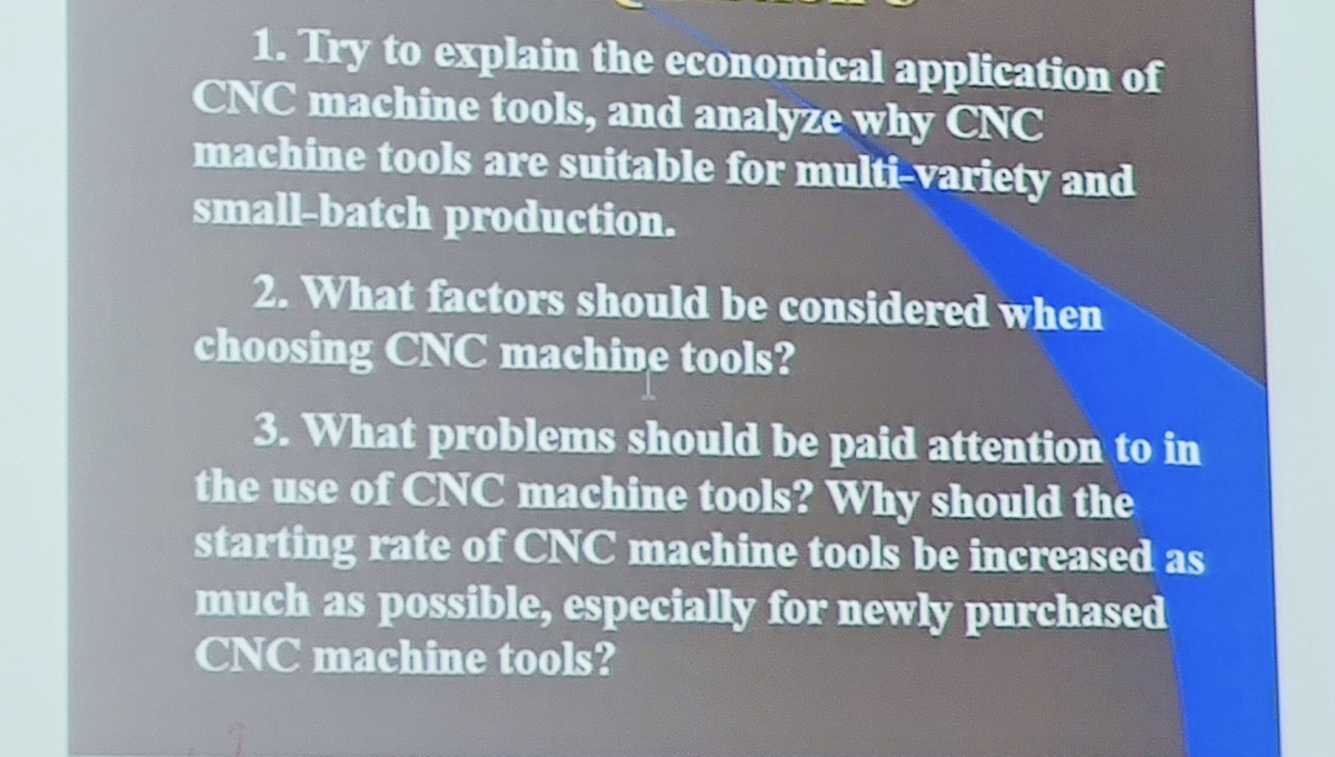 Solved 1. ﻿Try to explain the economical application of CNC | Chegg.com