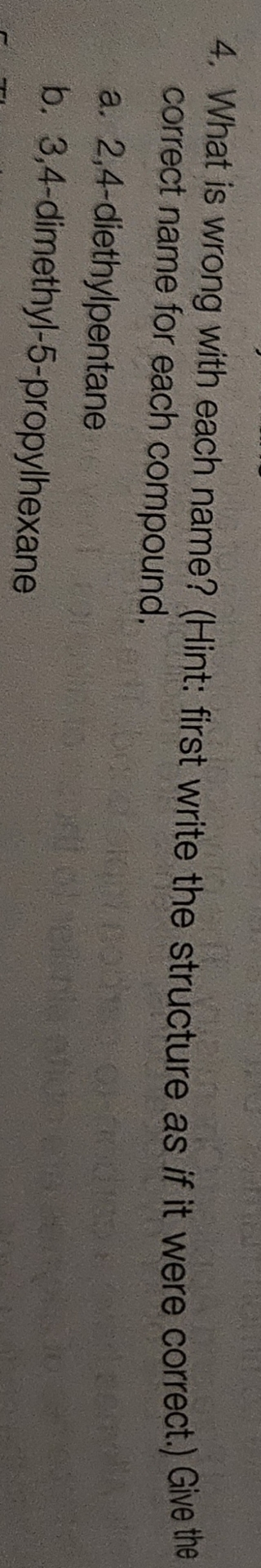 Solved What is wrong with each name? Give the correct name | Chegg.com