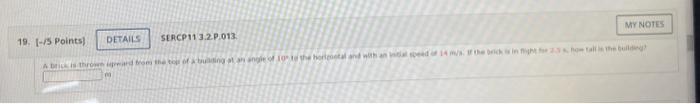 Solved 19. [-15 points) DETAIL SERCP113.2P.013. VY NOTES in. | Chegg.com Solved 19. [-15 points) DETAIL SERCP113.2P.013. VY NOTES in. | Chegg.com