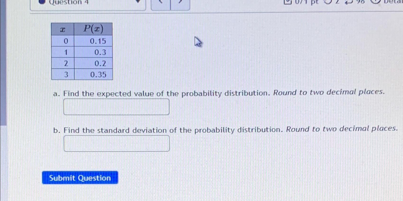 Solved \table[[x,P(x) | Chegg.com