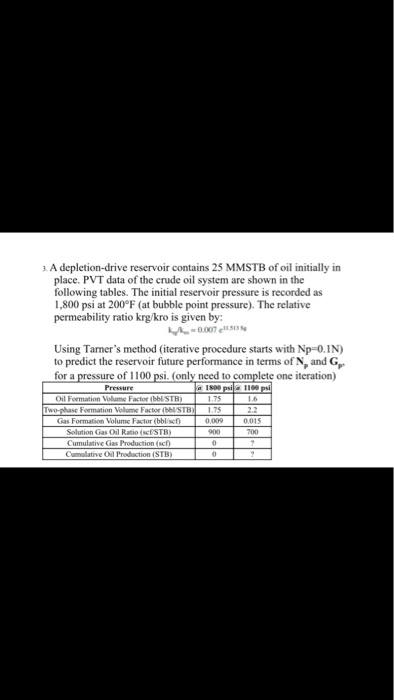 3. A depletion-drive reservoir contains 25 MMSTB of | Chegg.com