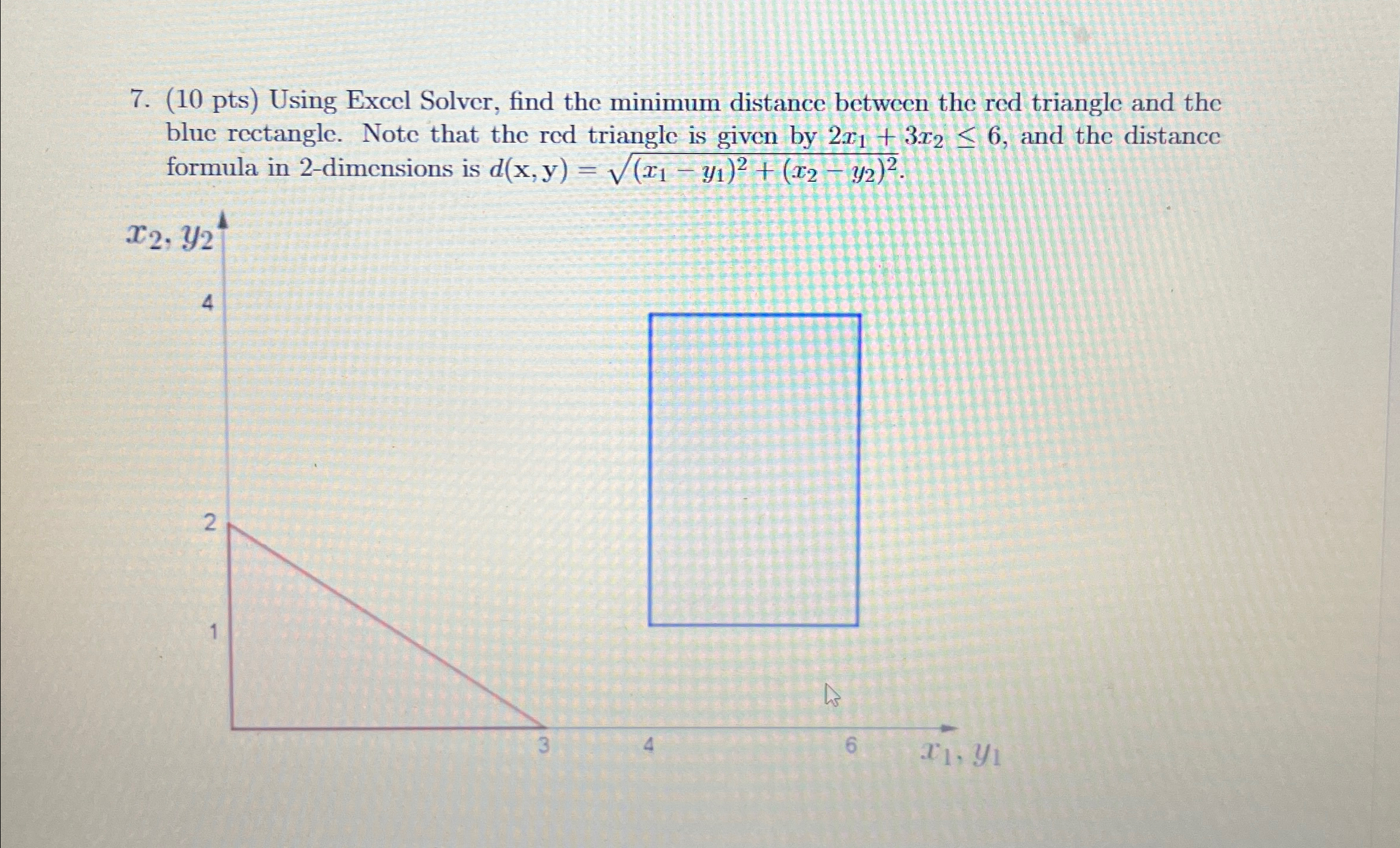Solved (10 ﻿pts) ﻿Using Excel Solver, find the minimum | Chegg.com