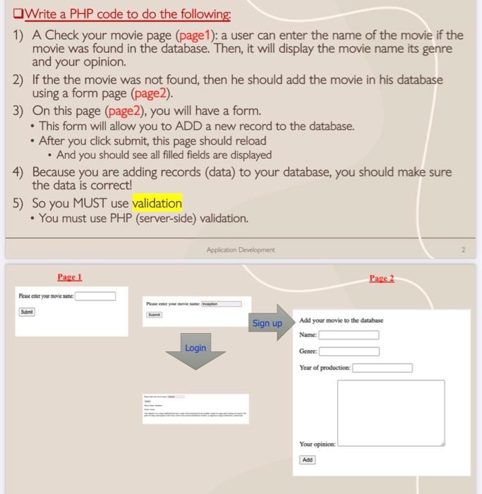 Solved 1 Create A Database Using Php Myadmin 2 Write Php 7498