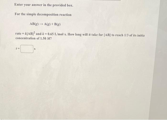 Solved Enter your answer in the provided box. For the simple | Chegg.com