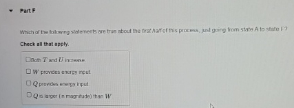 Solved Part FWhich of the following stalements are true | Chegg.com
