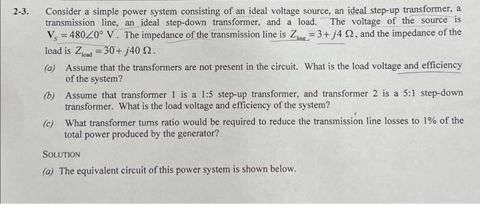 -3. Consider a simple power system consisting of an | Chegg.com