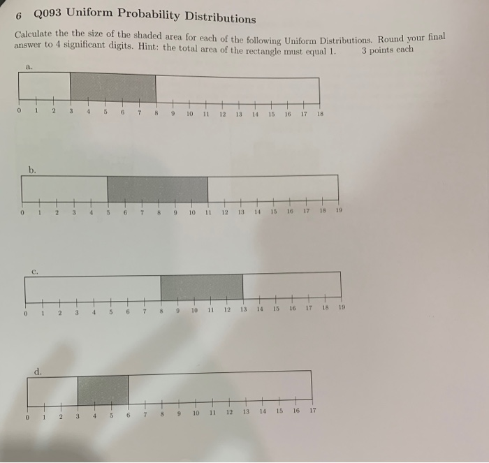 Solved 6Q093 Uniform Probability Distributions Calculate the | Chegg.com