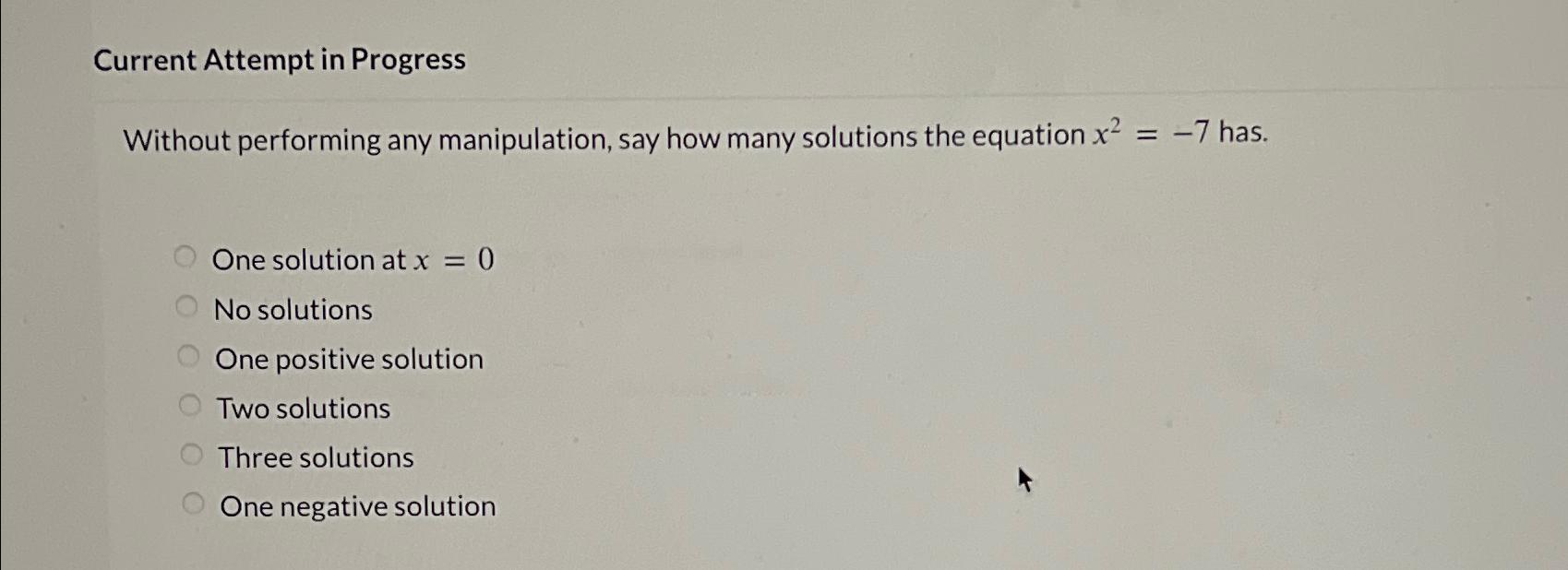 Solved Current Attempt in ProgressWithout performing any | Chegg.com